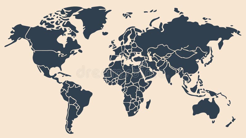 Detailed World Map, Global Exploration, Geographical Knowledge, Vector ...
