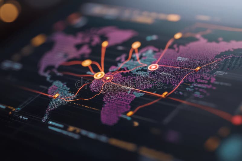 Economic Indicators are Visualized on a World Map Showcasing Global ...