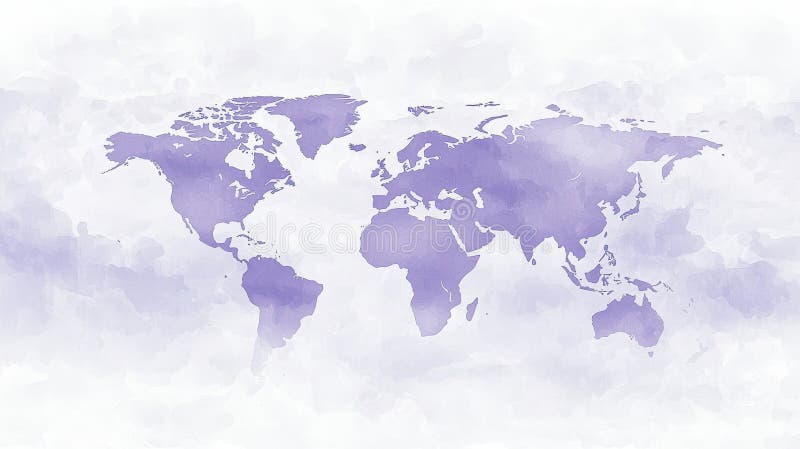Detailed World Map on White Background, a Comprehensive Global ...