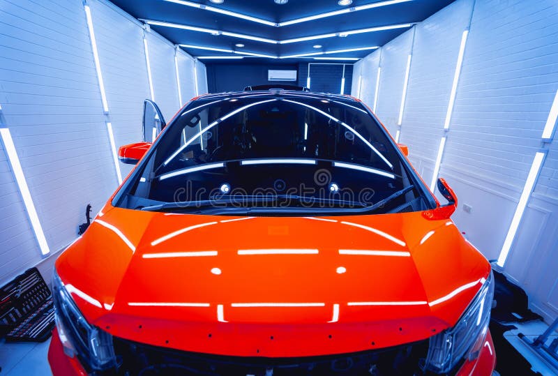 Detailing of Clean and Shining Polished Red Car Stock Image - Image of ...