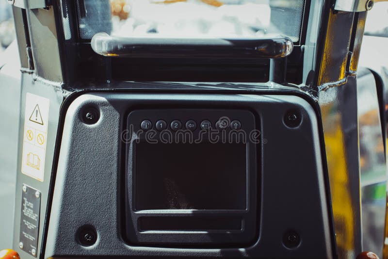 Cabin of the new excavator stock photo. Image of excavations - 94317800