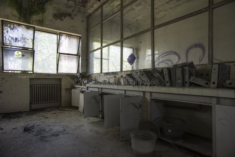 Abandoned Laboratory in a Factory Stock Image - Image of abandon, city ...