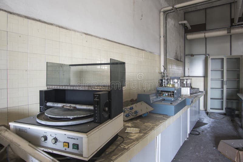 Abandoned Laboratory in a Factory Stock Image - Image of abandon, city ...