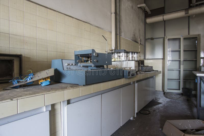 Details of an Abandoned Laboratory Stock Photo - Image of abandoned ...