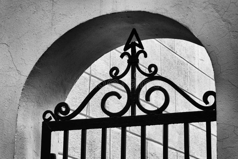 Details of an Arc with a Gate with Arrow Stock Image - Image of arrow ...