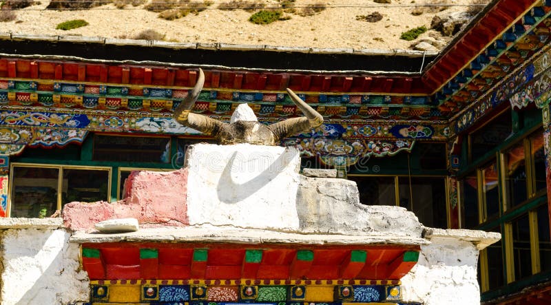 Details of the Architecture of the Building in Tibet Stock Image ...