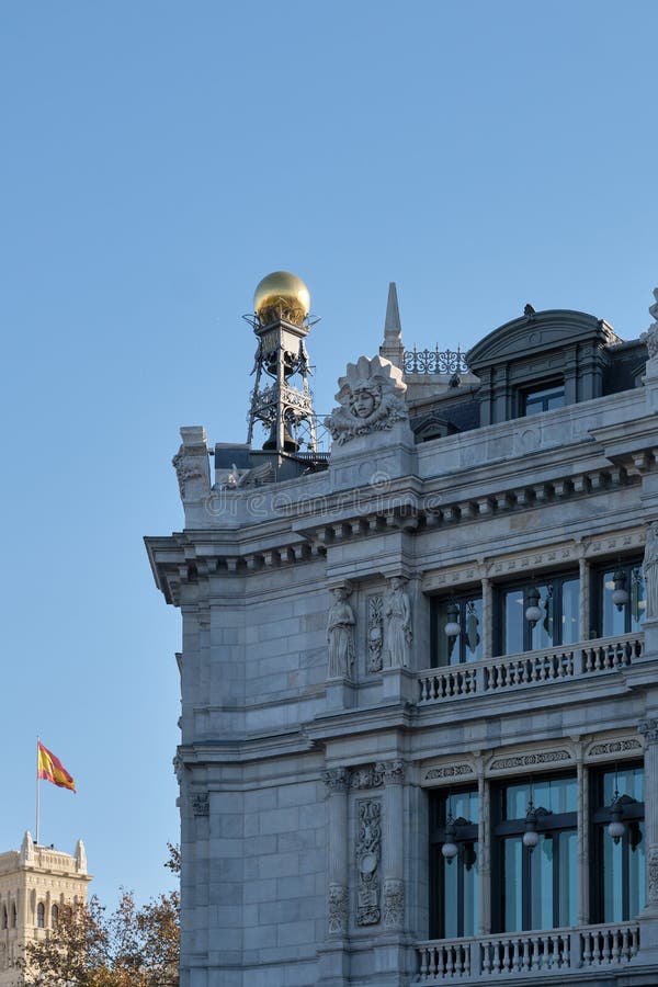 Details of the Bank of Spain. Side View. Stock Image - Image of close ...