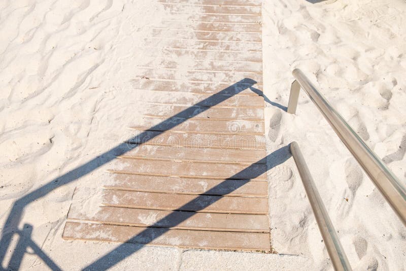 Details of a Beach Access Path with Steps Covered in Sand Stock ...