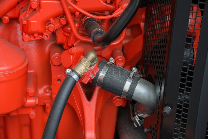 Details of a Big Industrial Diesel Engine a Stock Image - Image of ...