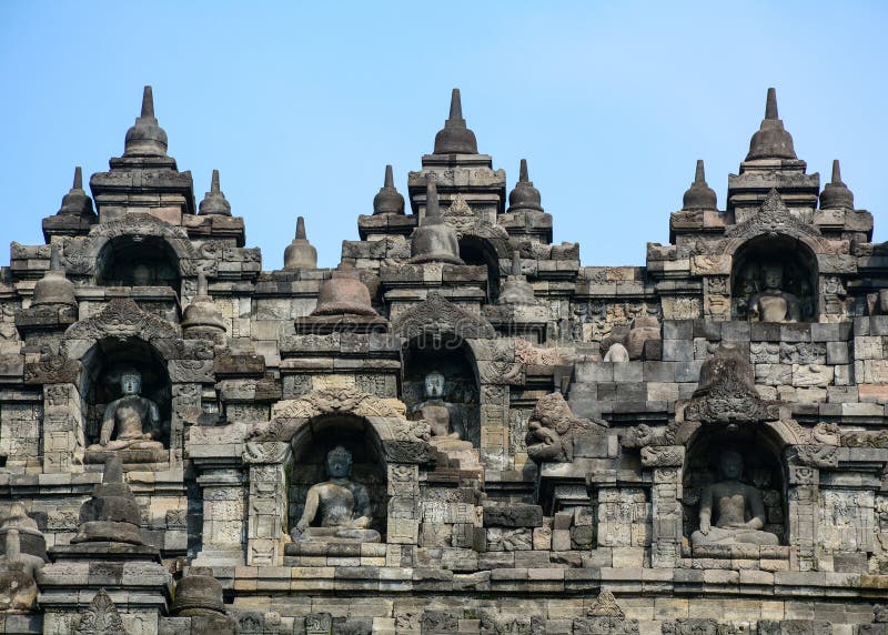 The Temple of Borobudur on Java in Indonesia Stock Image - Image of ...