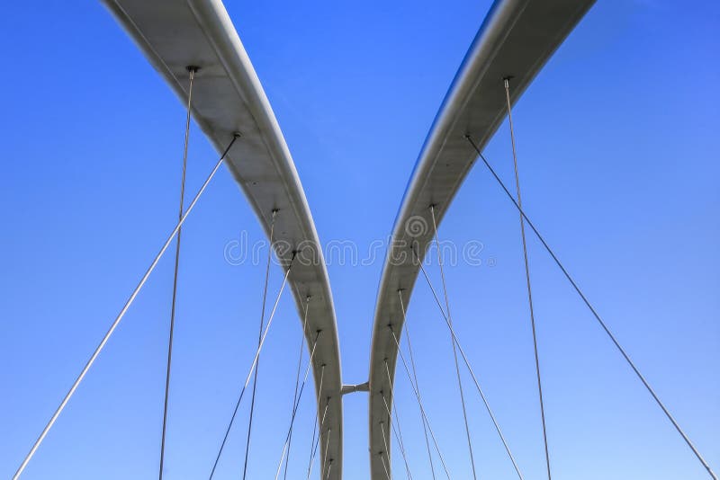 Details of a Cable Stayed Pedestrian Bridge Stock Photo - Image of ...