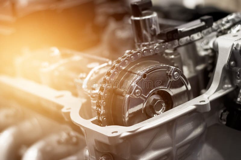 Details of Car Engine Chain and Gears Stock Image - Image of chain ...