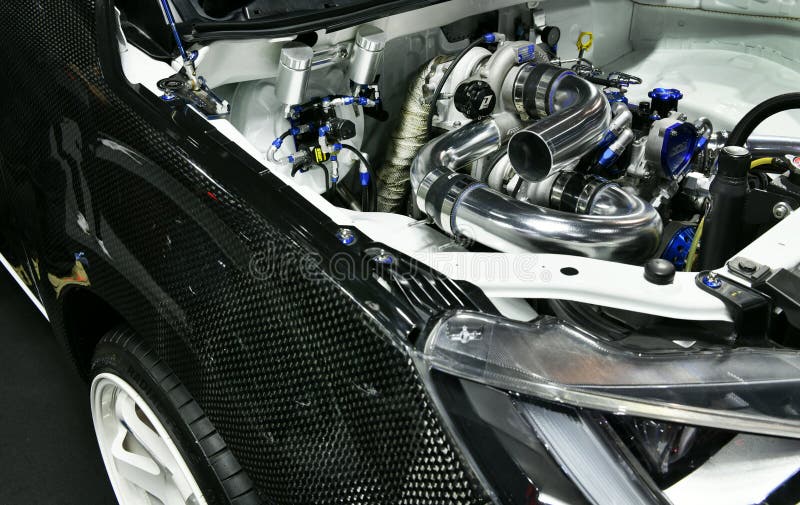 Details of Car Engine. Modification of the Turbo Engine Stock Image ...