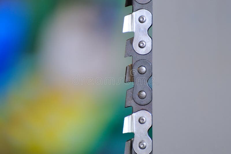 Details of Chain for a Saw Close Up Stock Image - Image of equipment ...