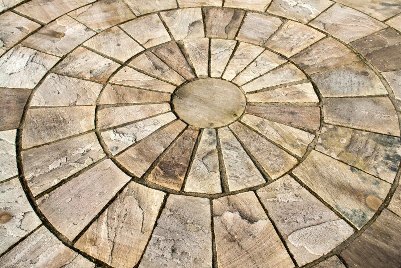 Display of Stone Floor Tiles Circle Stock Image - Image of living ...