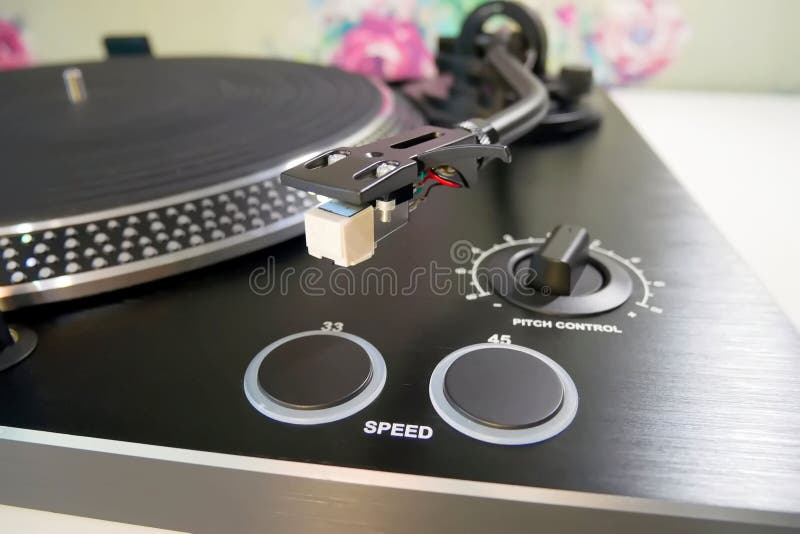 A Vinyl Record Player. Details and Close-up of the Vinyl Player Stock ...