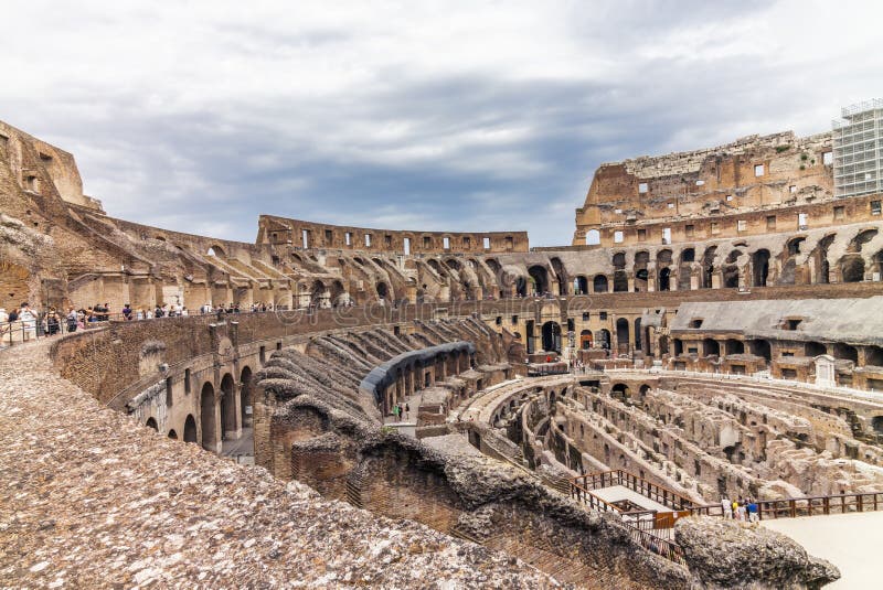 Details of the Colosseum Amphitheatre in Rome during the Day Stock ...