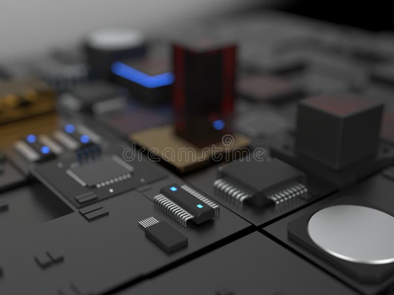 Details of Computer Circuit Boards Close Up Stock Illustration ...