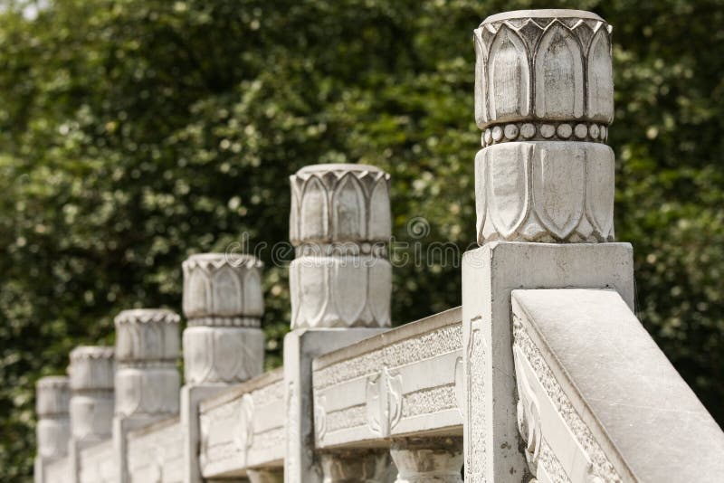 Decorative Stone Handrail in China Outdoors Stock Image - Image of ...