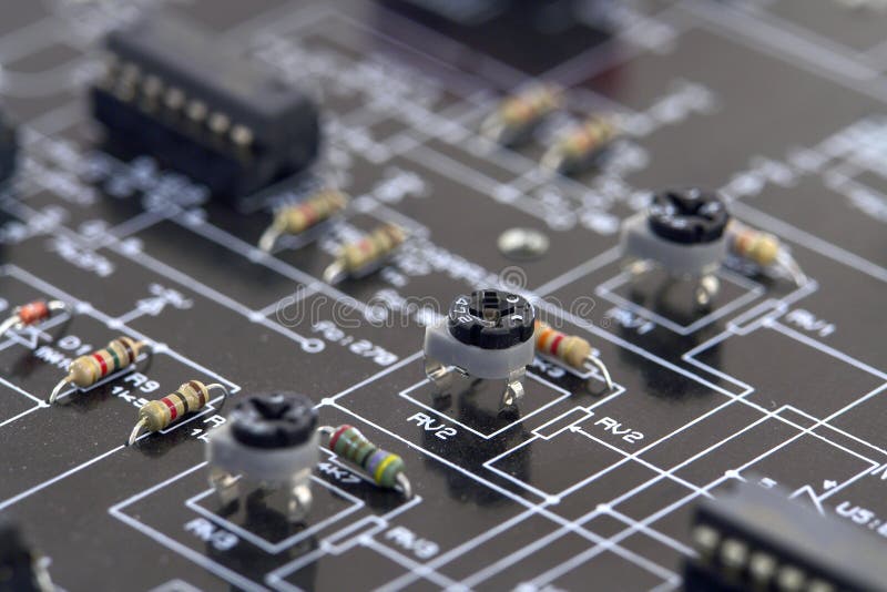 Details Der Elektronischen Schaltung Stockbild - Bild von ausbildung ...