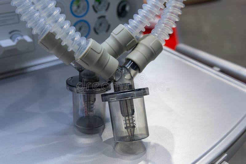 Details of the Device for Mechanical Ventilation Closeup Stock Image ...