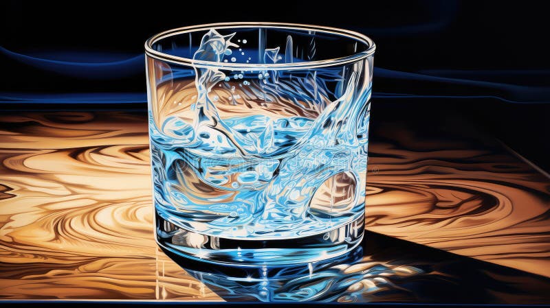 Details Drawing of Water Glass Stock Illustration - Illustration of ...