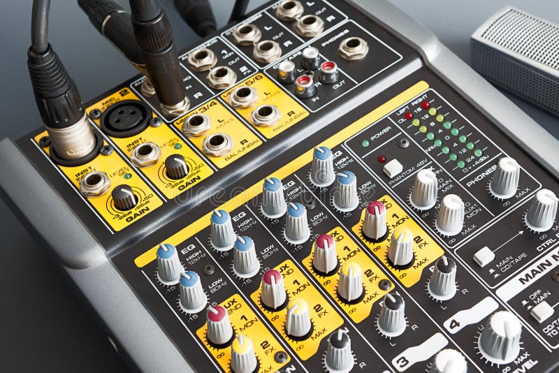 Details of an Electroic Sound Mixer Stock Image - Image of industry ...