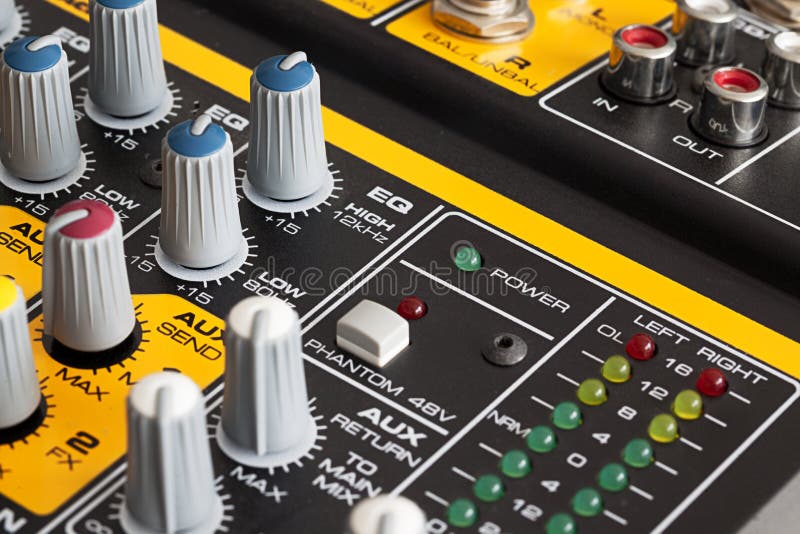 Details of an Electroic Sound Mixer Stock Photo - Image of buttons ...