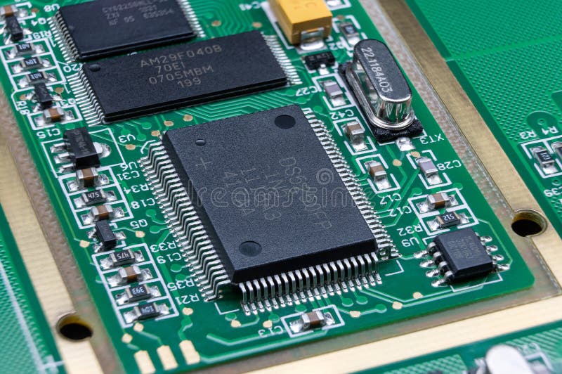 Details of Electronic Board. Close-up of Electronic Circuit Board with ...