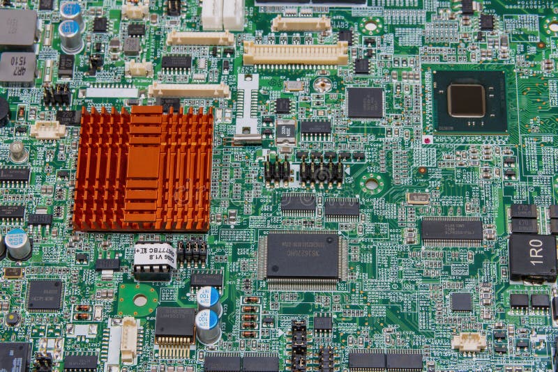 Details of Electronic Board. Close-up of Electronic Circuit Board with ...