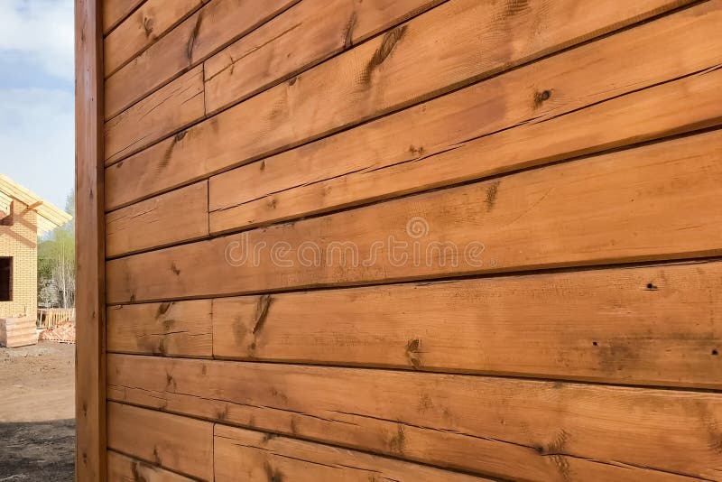 Details and Elements of Wooden House Made of Timber. the Constru Stock ...