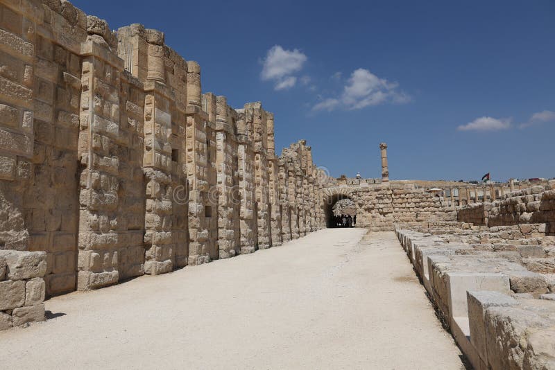 Details of Entrance in Archaeological Site of Jerash Stock Photo ...