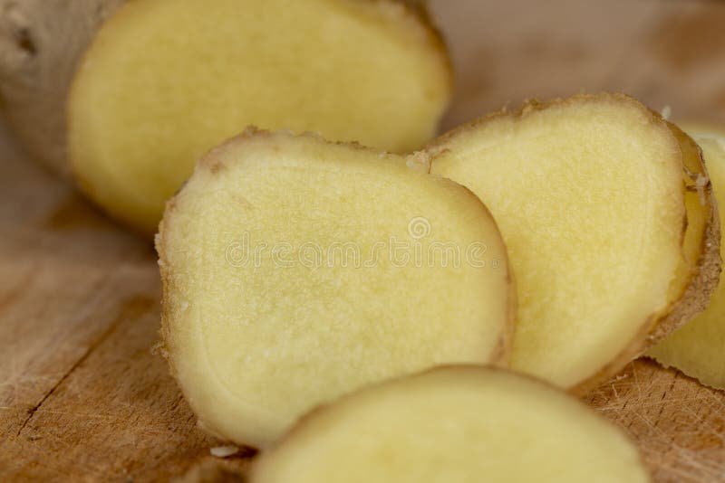 Details of the Ginger Root Used in Cooking Sliced into Pieces Stock ...