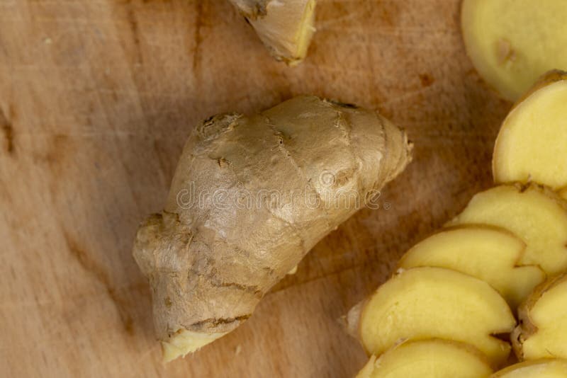 Details of the Ginger Root Used in Cooking Sliced into Pieces Stock ...
