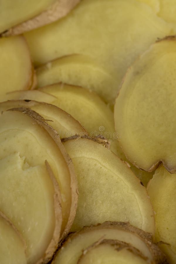 Details of the Ginger Root Used in Cooking Sliced into Pieces Stock ...