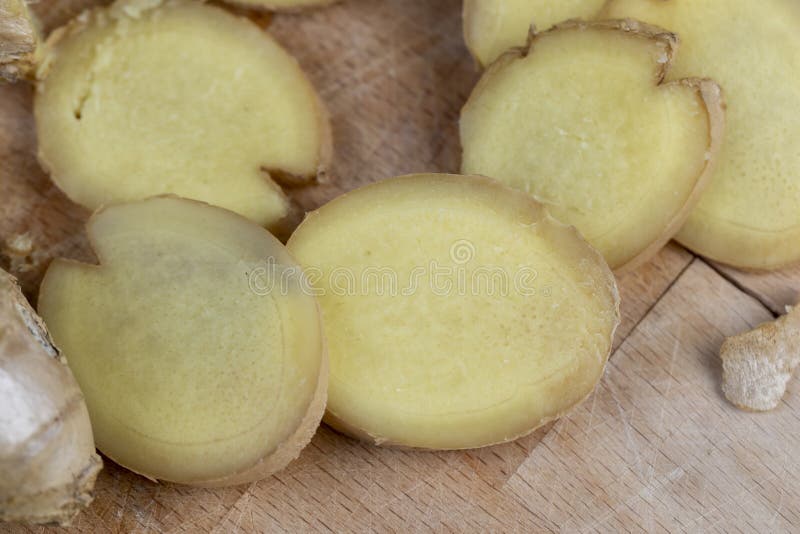 Details of the Ginger Root Used in Cooking Sliced into Pieces Stock ...