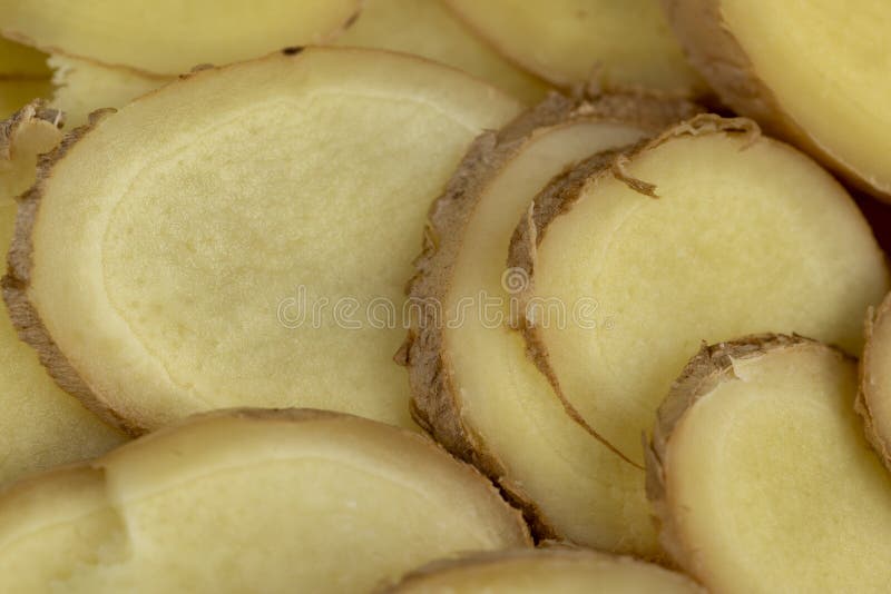 Details of the Ginger Root Used in Cooking Sliced into Pieces Stock ...