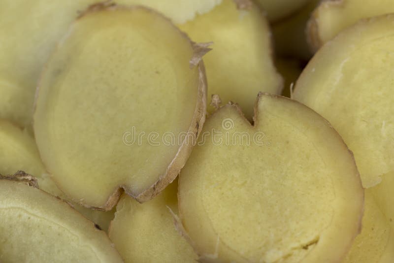 Details of the Ginger Root Used in Cooking Sliced into Pieces Stock ...