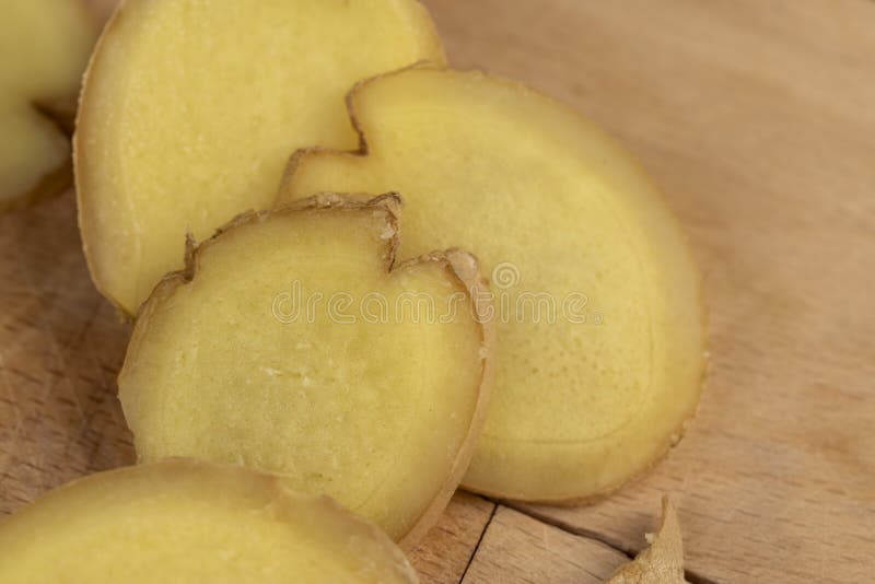 Details of the Ginger Root Used in Cooking Sliced into Pieces Stock ...