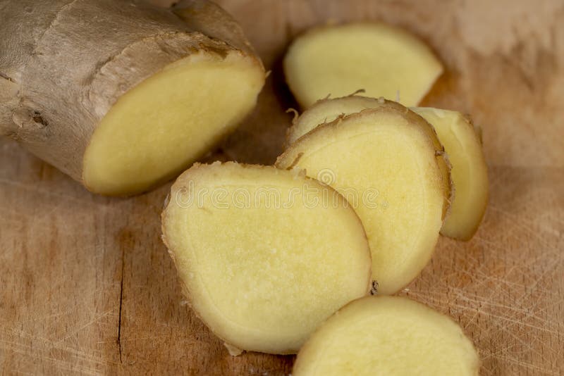 Details of the Ginger Root Used in Cooking Sliced into Pieces Stock ...