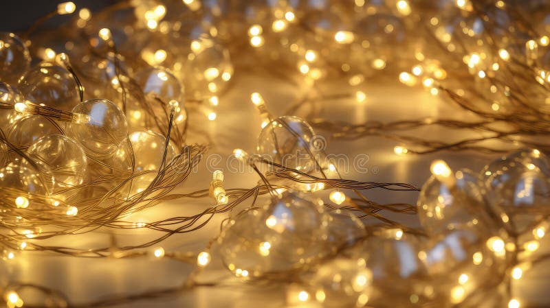 Details gold string lights stock illustration. Illustration of decor ...