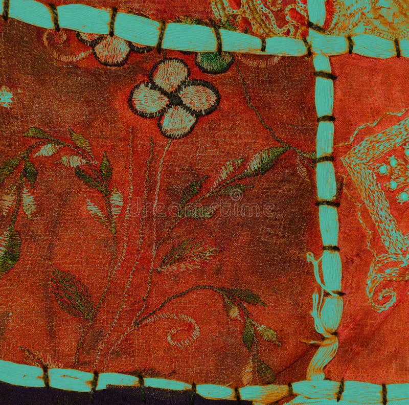 Details of Hand Stitched Indian Textile Pattern Stock Image - Image of ...