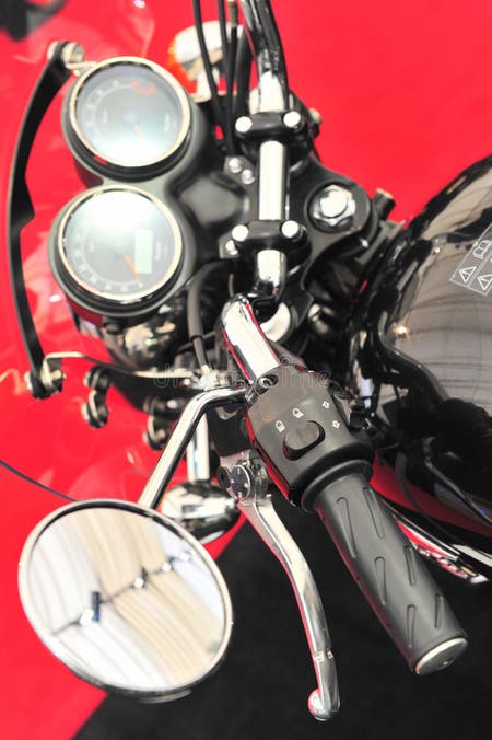 Motorcycle Controls - Close Up Details Stock Image - Image of gage ...