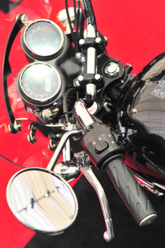 Motorcycle Controls - Close Up Details Stock Image - Image of gage ...