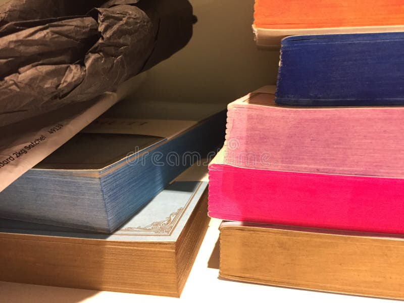 Details of Handmade Books of Different Multi Colored Papers. Notebooks ...