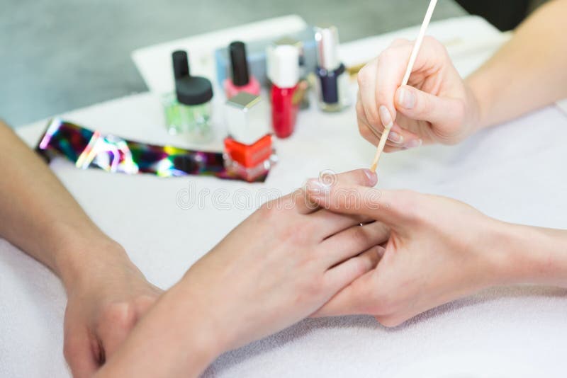 Details of Hands during a Manicure in High Definition Stock Photo ...