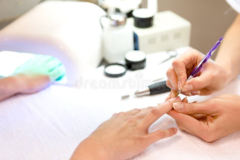 Details of Hands during a Manicure in High Definition Stock Image ...