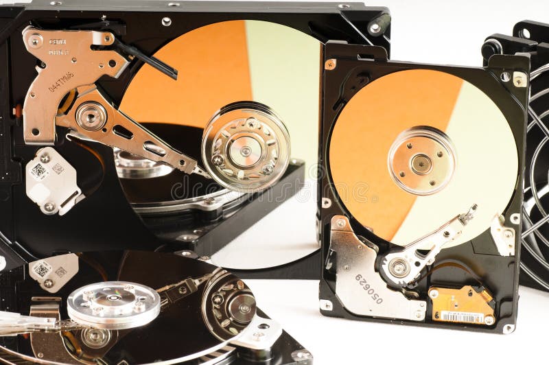 Details of Hard Disk Drive Open Stock Photo - Image of shine, digits ...