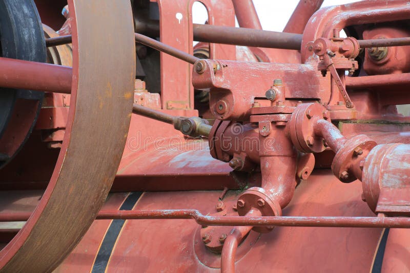 Details of a Historical Red Steam Engine Stock Photo - Image of steel ...