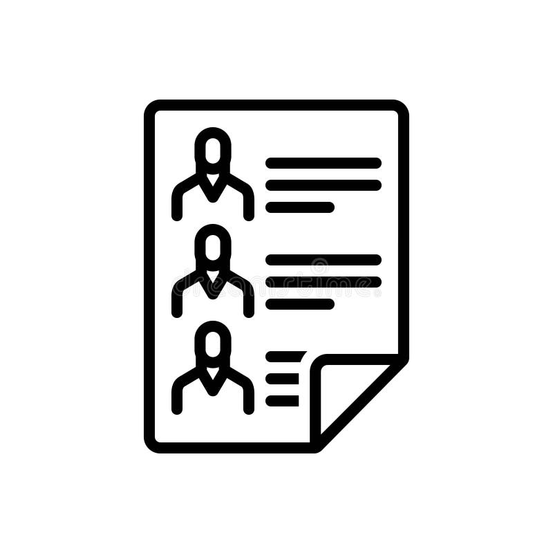 Black Line Icon for Details, Data and Information Stock Illustration ...